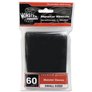 Monster Glossy Finish SMALL (60 Sleeves) Card Protector Sleeves (BLACK